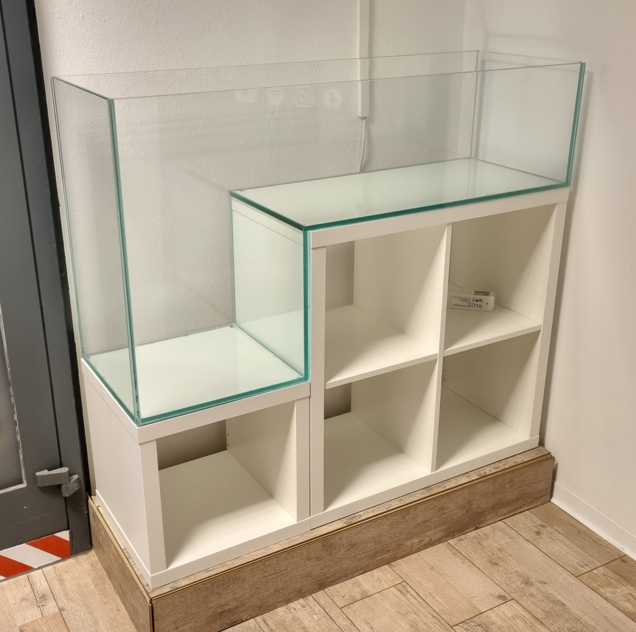 Weißglas-Aquarium 117,5x39x65,5/30cm (LxTxH) DropOff 194l für IKEA ...